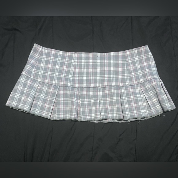 Skirts | Gray And Pink Plaid Micro Mini Skirt | Poshmark